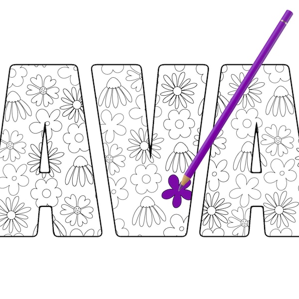 Coloring Name Page - Etsy