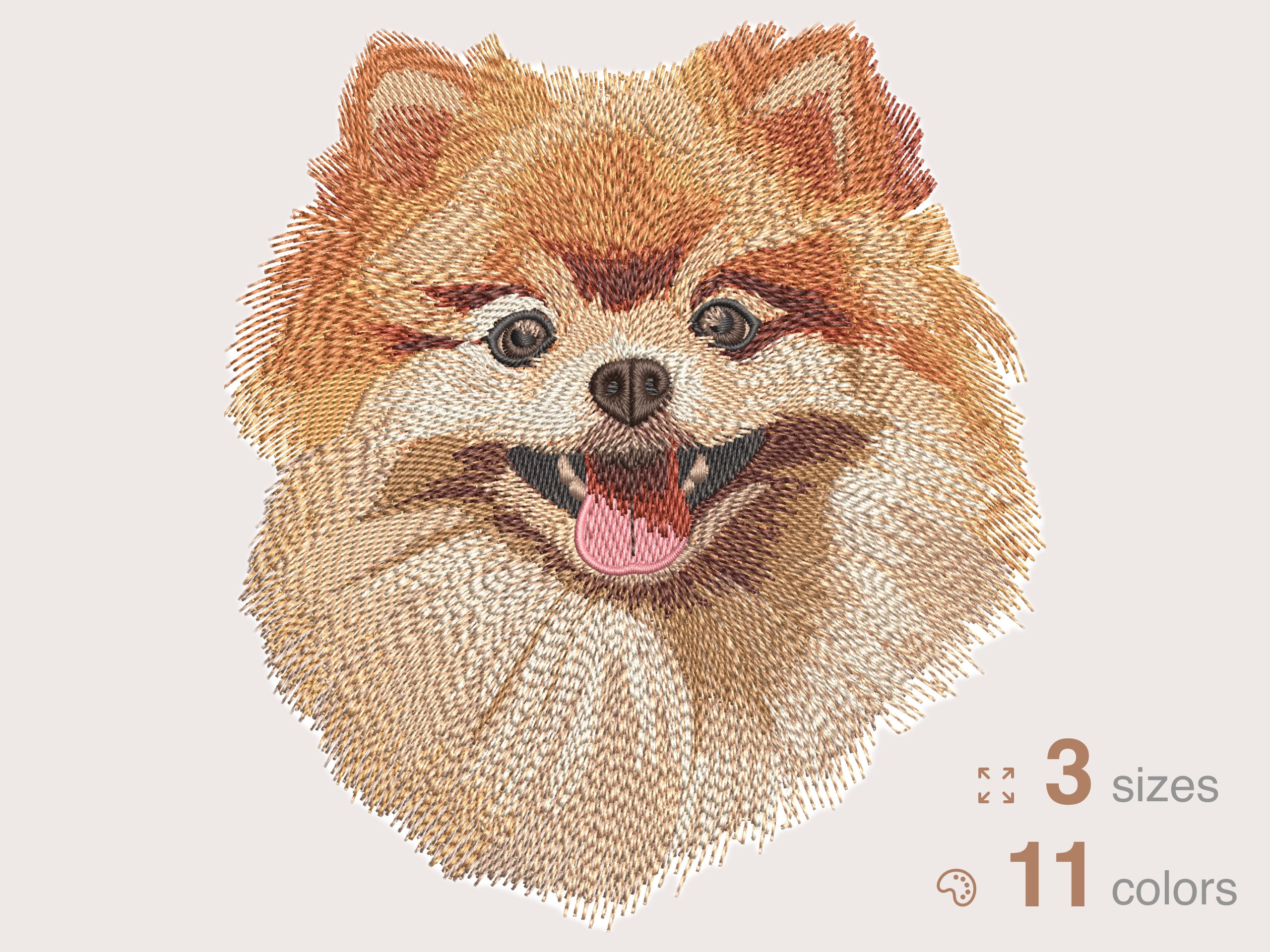 CUTE REALISTIC POMERANIAN Machine Embroidery Design - Instant Download ...