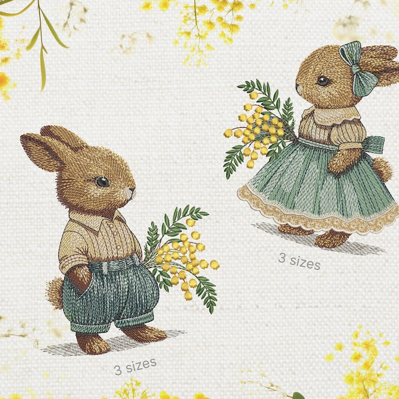 Bunny Embroidery Design - Etsy
