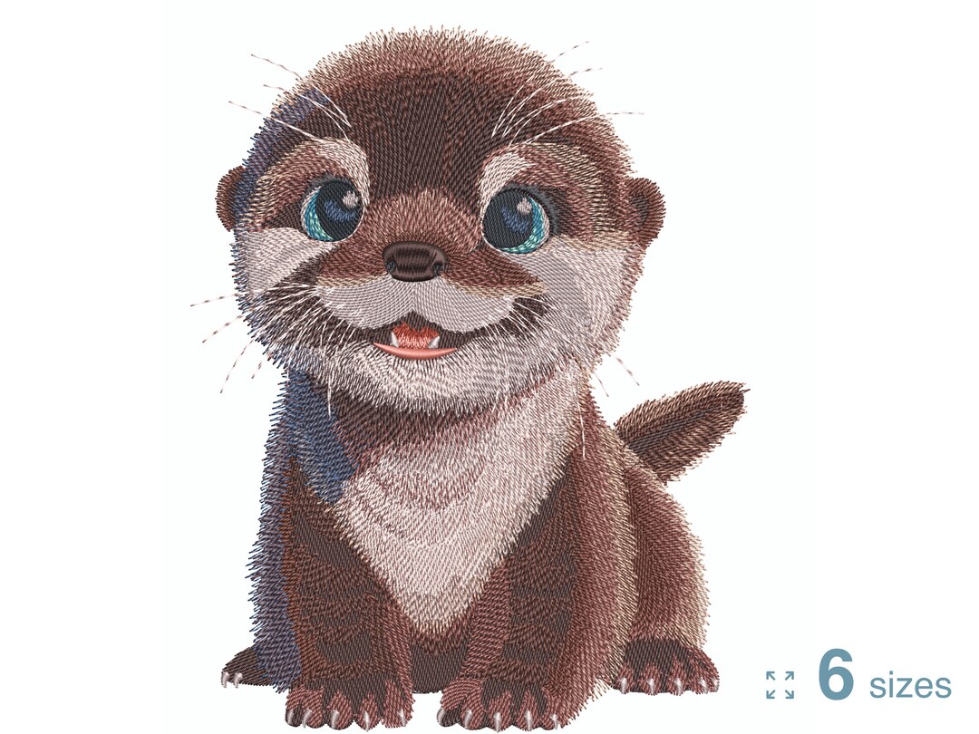 Cute Baby Otter Digital Embroidery Design – Instant Download - Etsy