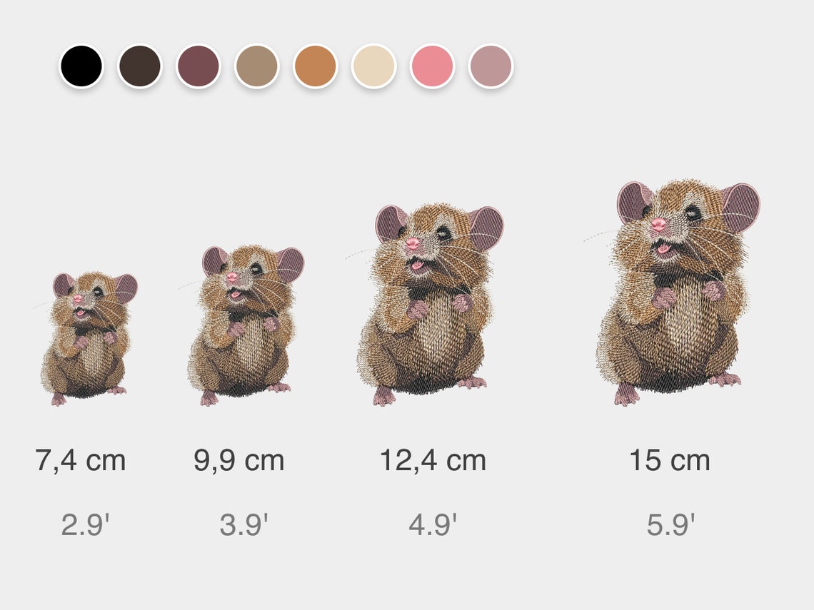 Hamster Machine Embroidery Design – 4 Sizes (digital Download) - Etsy