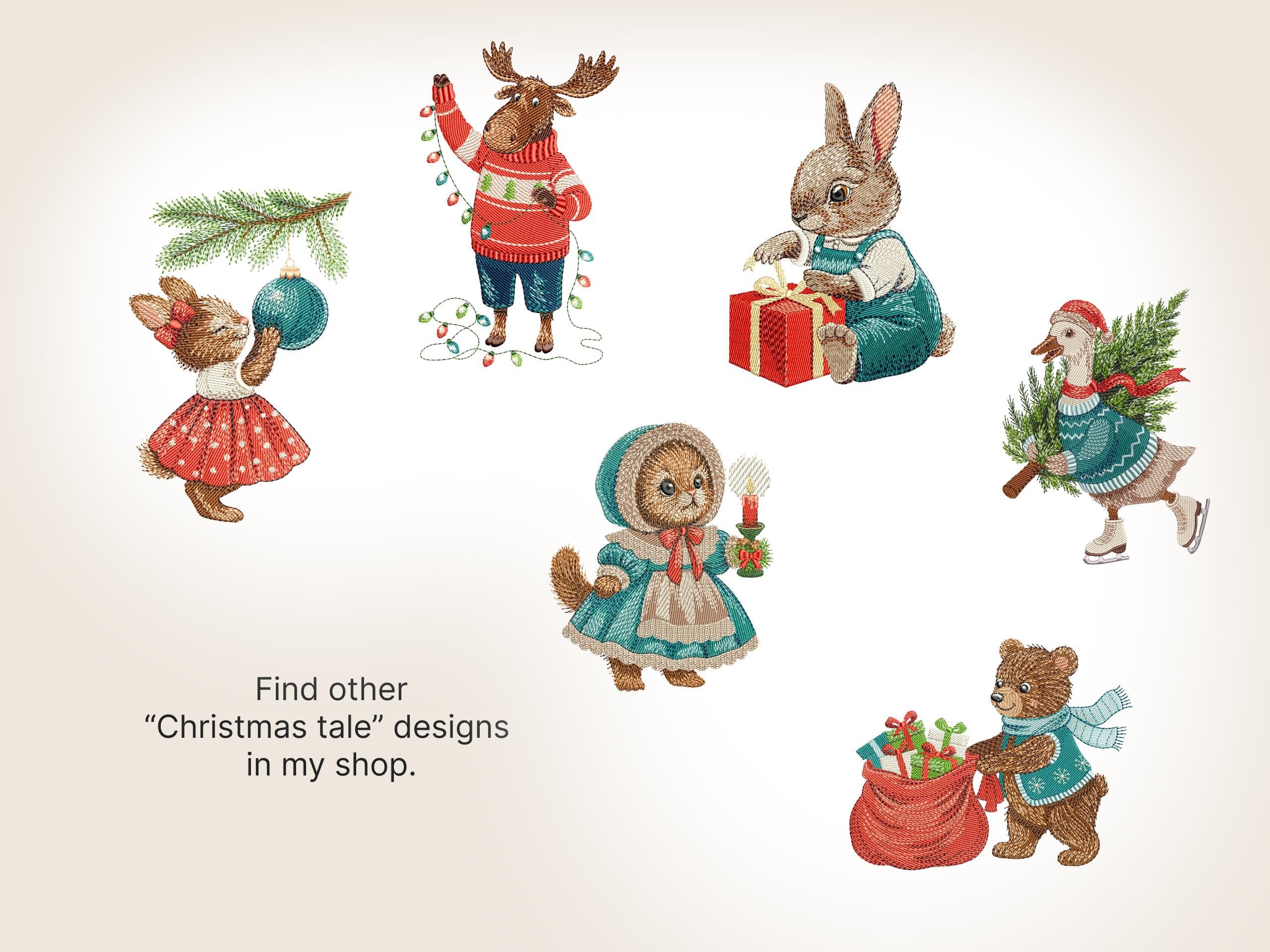 Christmas Mouse Embroidery Design: Festive Holiday Animal (digital ...