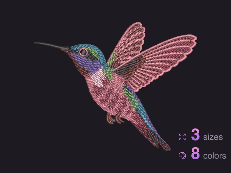 HUMMINGBIRD Machine Embroidery Design-instant DOWNLOAD - Etsy