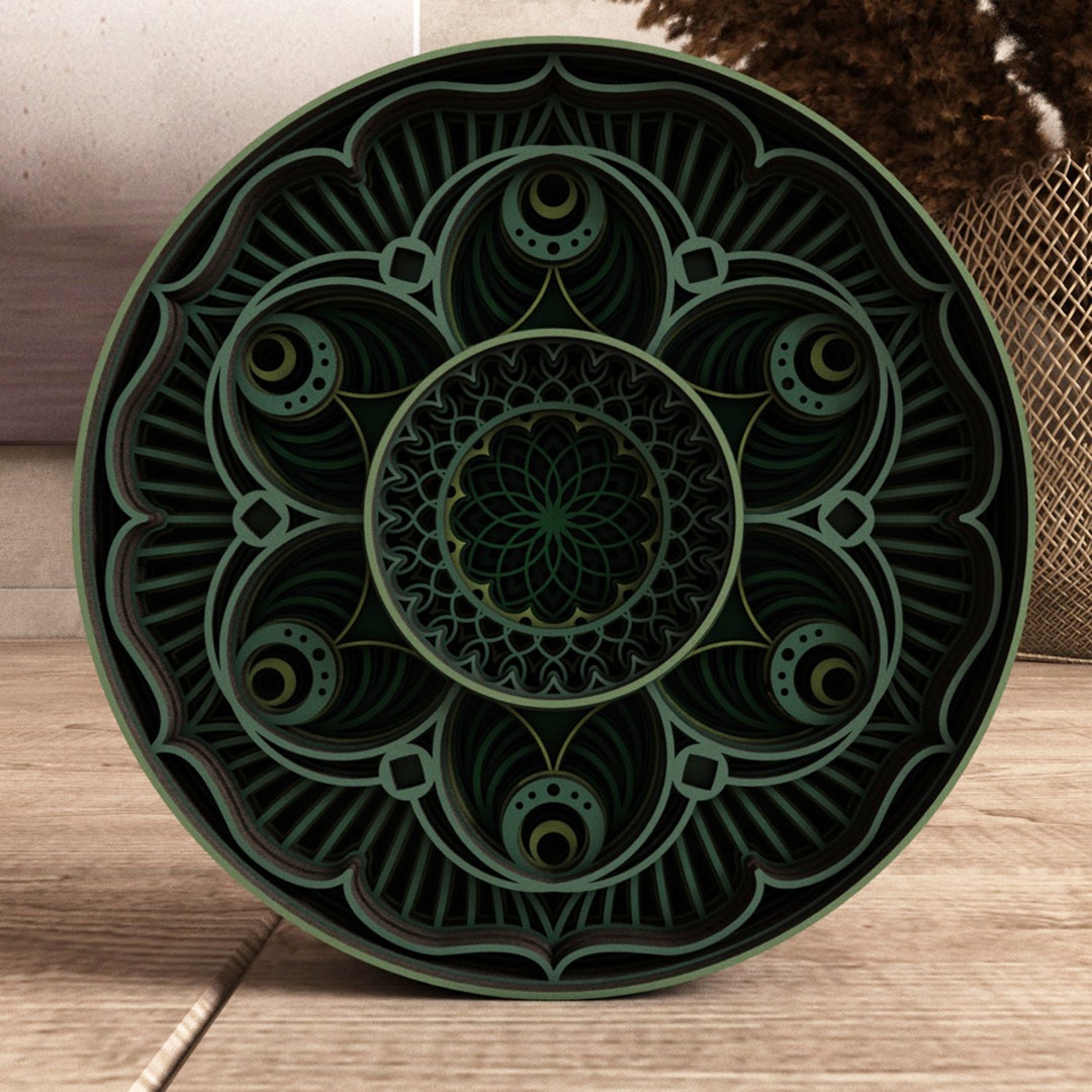 Daisy Mandala Geometry Svg Lightburn Wall-art Dxf,multilayer Cut File ...