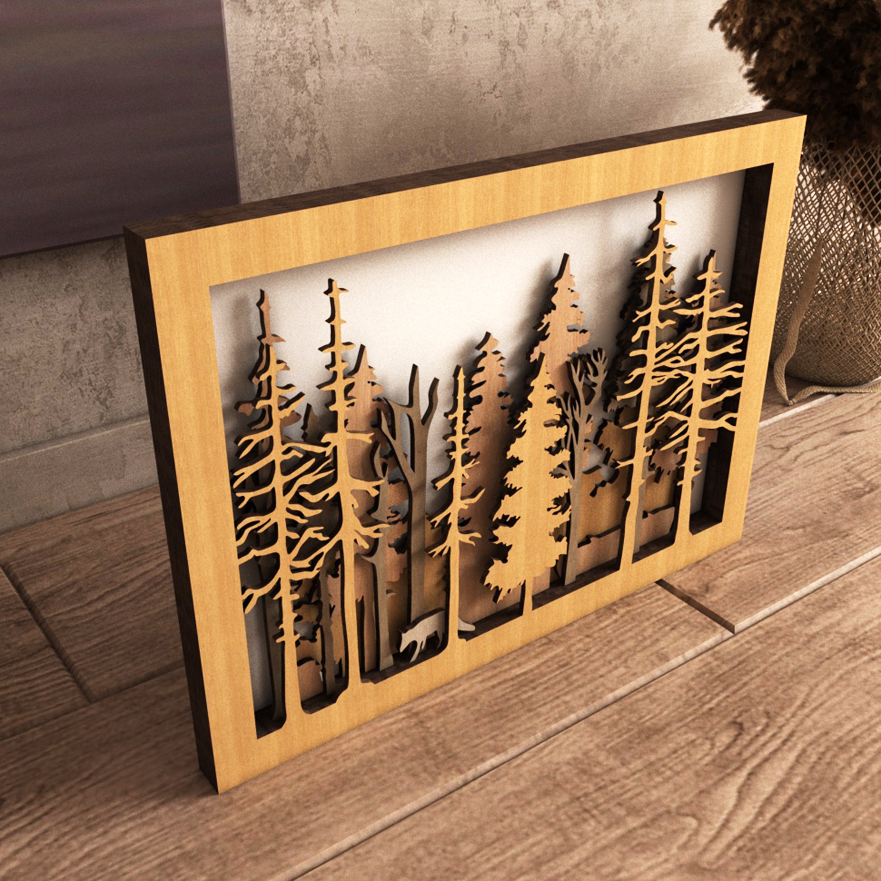 Forest Poplar Laser SVG Laser Cut File3d Shadowbox Forest - Etsy Canada