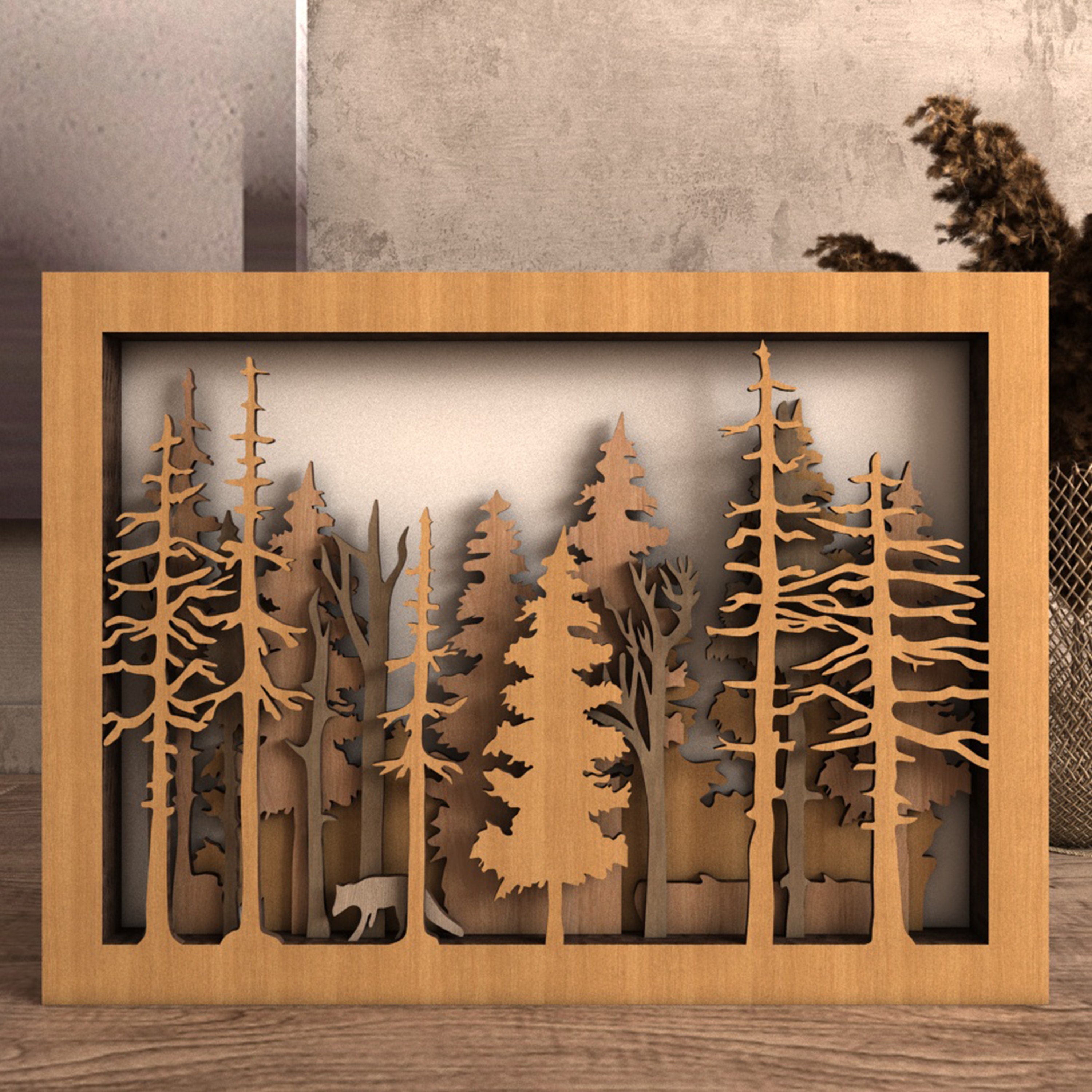 Forest Poplar Laser SVG Laser Cut File3d Shadowbox Forest - Etsy Canada