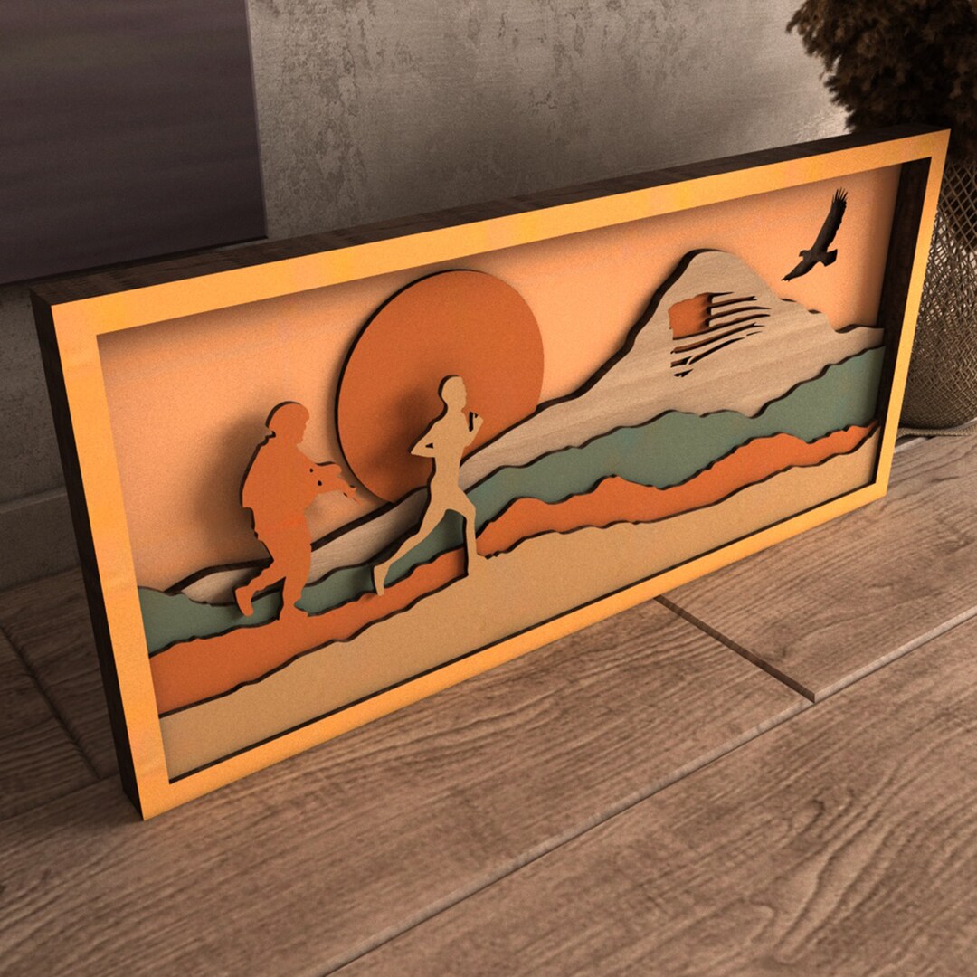 Digital File Multi-layer Soldier War USA Flag Art Piece for Glowforge ...