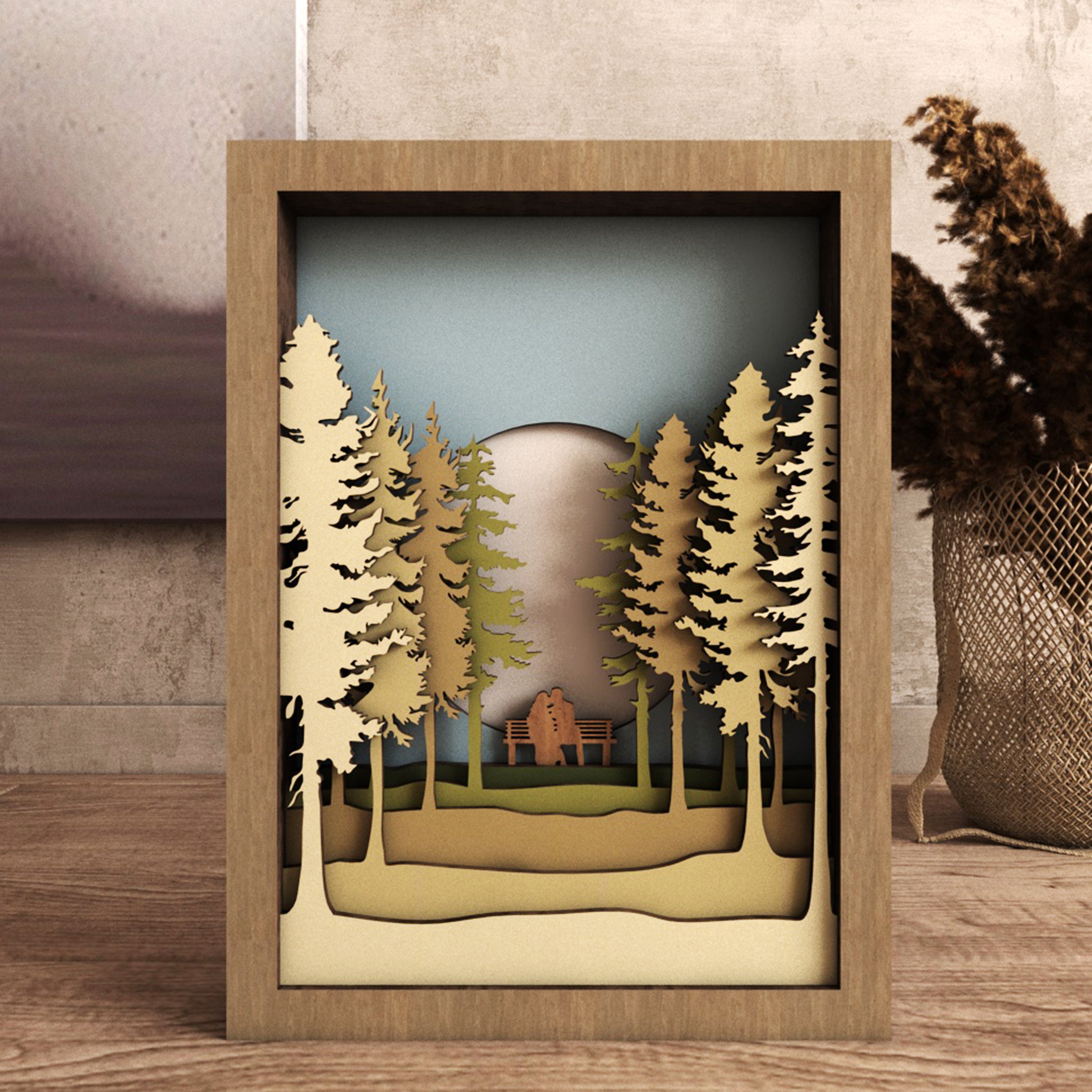 Rows of Trees Lightburn SVGDXF Laser Cut Filepine 3d - Etsy New Zealand