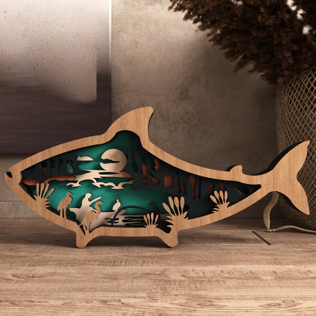 Baby Fish Laser Svg,laser Cut File,3d Shadowbox Fish Cut File,layered ...