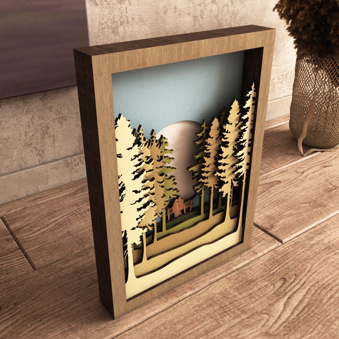 Rows of Trees Lightburn SVGDXF Laser Cut Filepine 3d - Etsy New Zealand