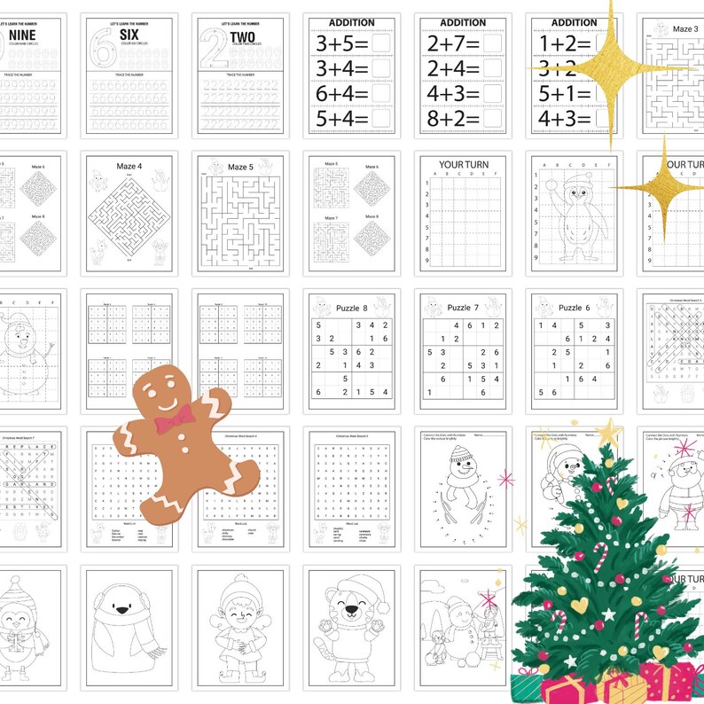 Christmas Activity Book First Graders, Worksheets First Graders ...