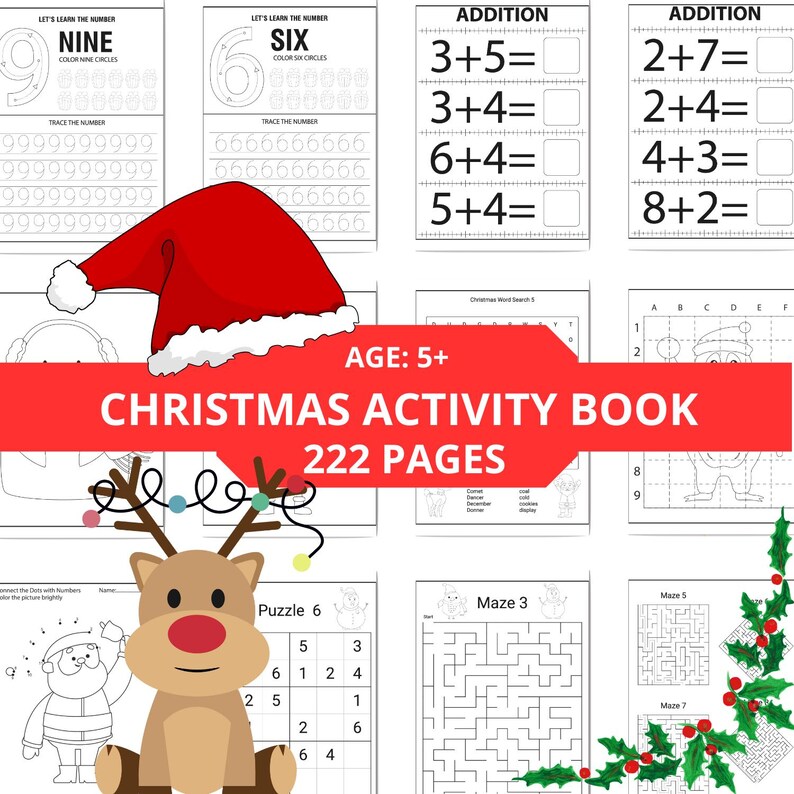 Christmas Activity Book First Graders, Worksheets First Graders ...
