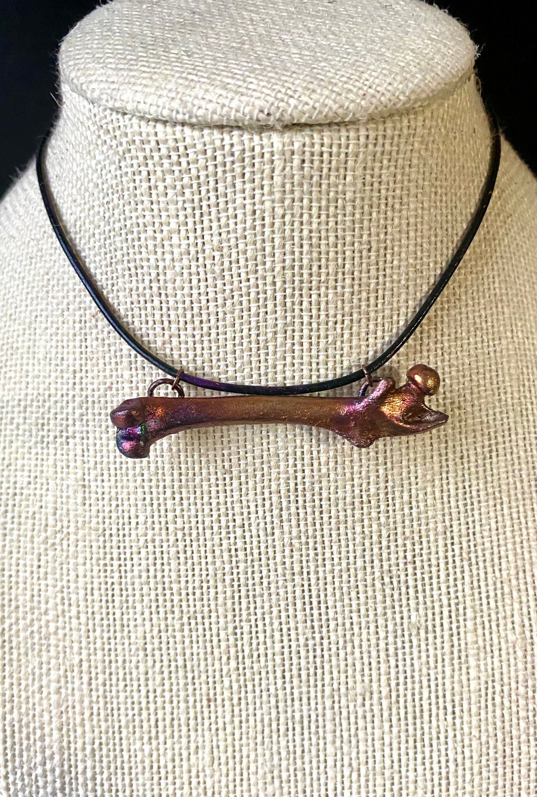 Squirrel Bone Choker/femur/copper Plated/electroform Jewelry/ethically ...