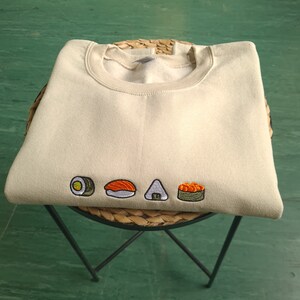 Embroidered Sushi Sweatshirt, Gift for Food Lover Sweatshirt Jumper ...