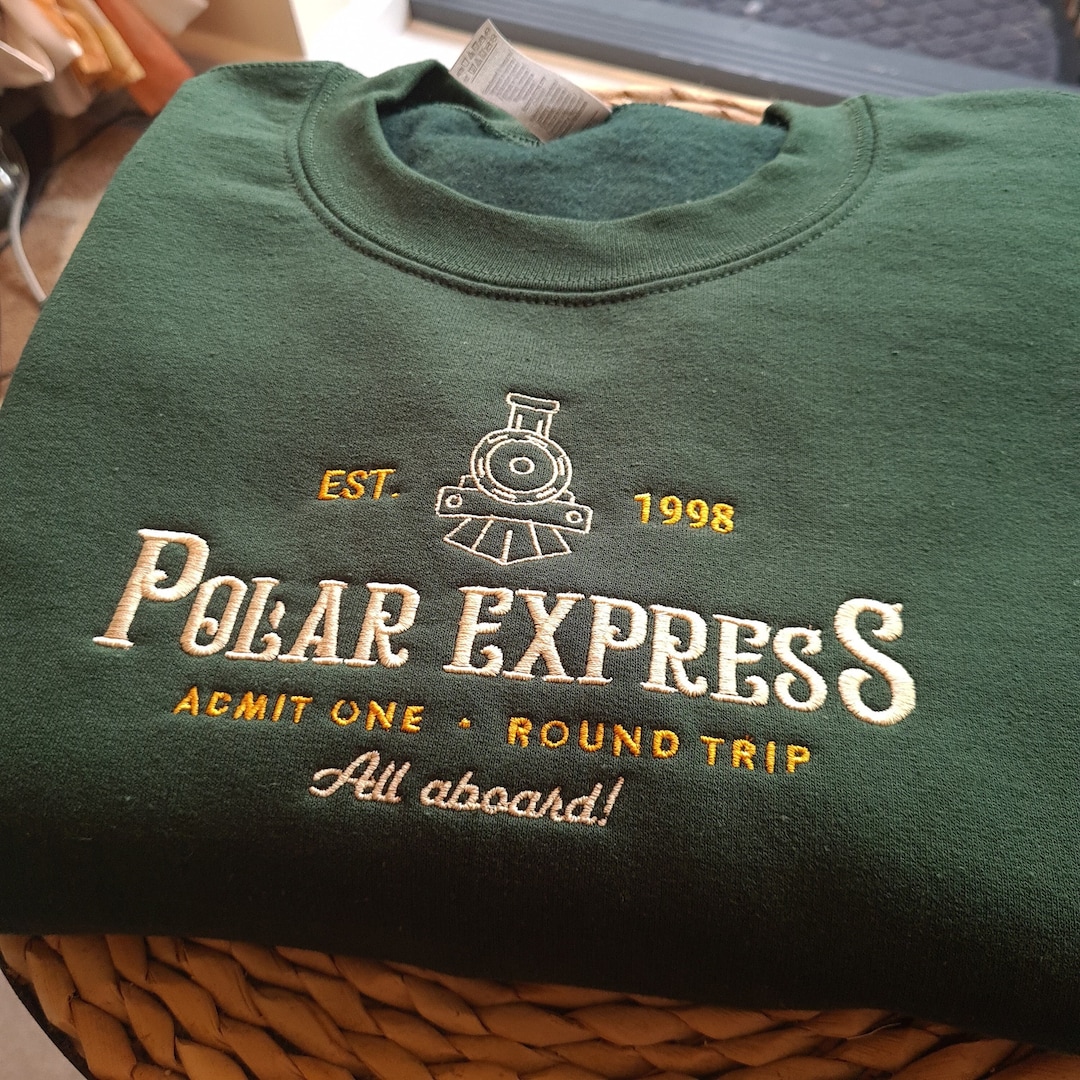 Polar Express Christmas Embroidered Sweatshirt, Christmas Embroidery ...