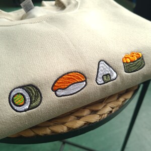 Embroidered Sushi Sweatshirt, Gift for Food Lover Sweatshirt Jumper ...