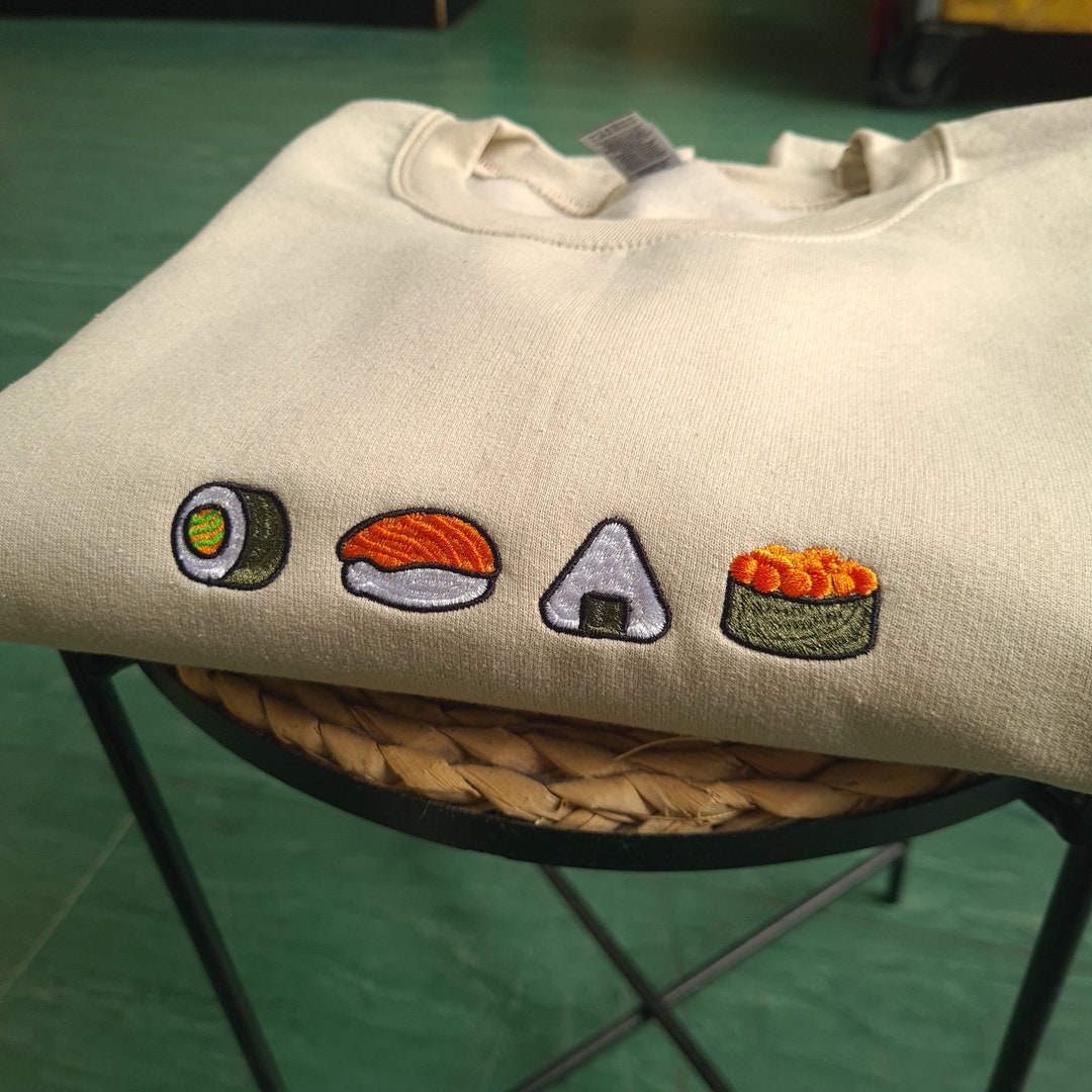 Embroidered Sushi Sweatshirt, Gift for Food Lover Sweatshirt Jumper ...