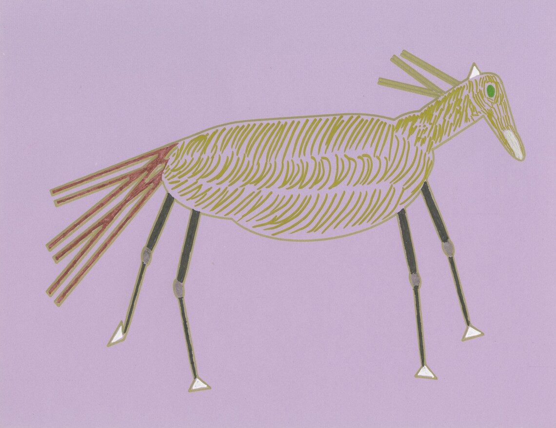 Horse Ink Art. Hand-drawn Fill of Cricut Pen-traced Outlines. Artist ...