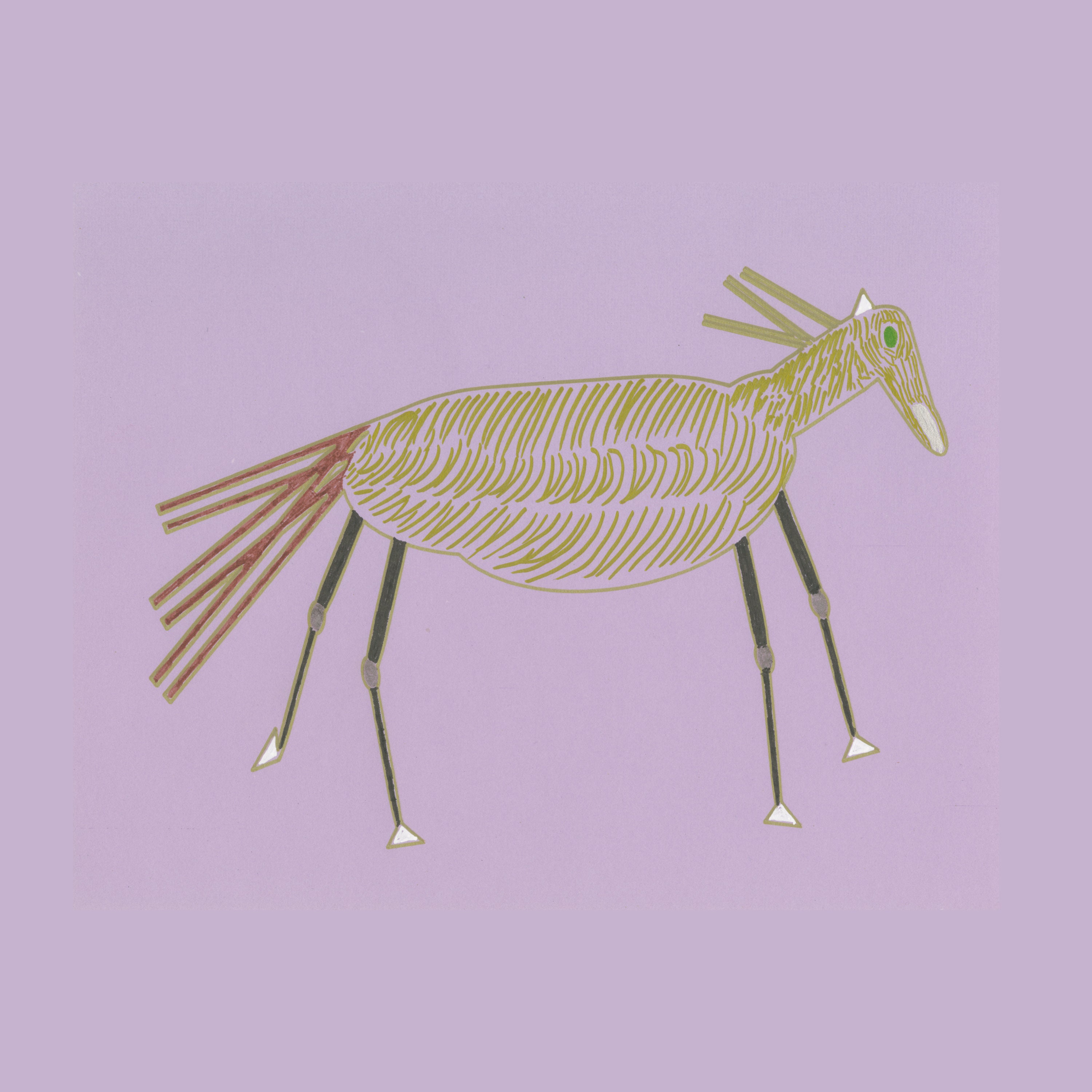 Horse Ink Art. Hand-drawn Fill of Cricut Pen-traced Outlines. Artist ...