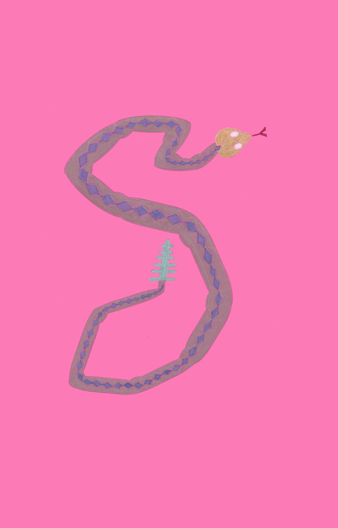 Snake Art. Hand-drawn Fill of Cricut Pen-traced Outlines. Artist ...