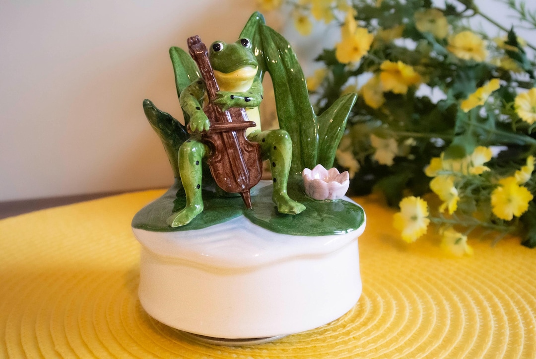 Vintage Otagiri Hand-painted Frog Music Box - Plays "are You Lonesome ...