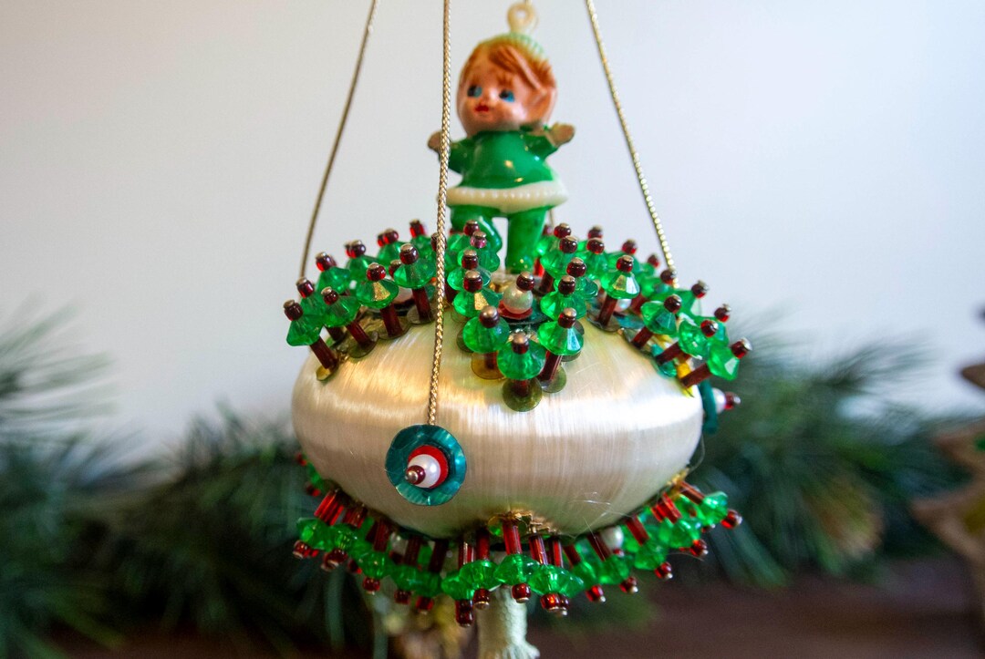 Kitschy Pixie Elf & Push Pin and Christmas Ornament - Vintage 1960's ...