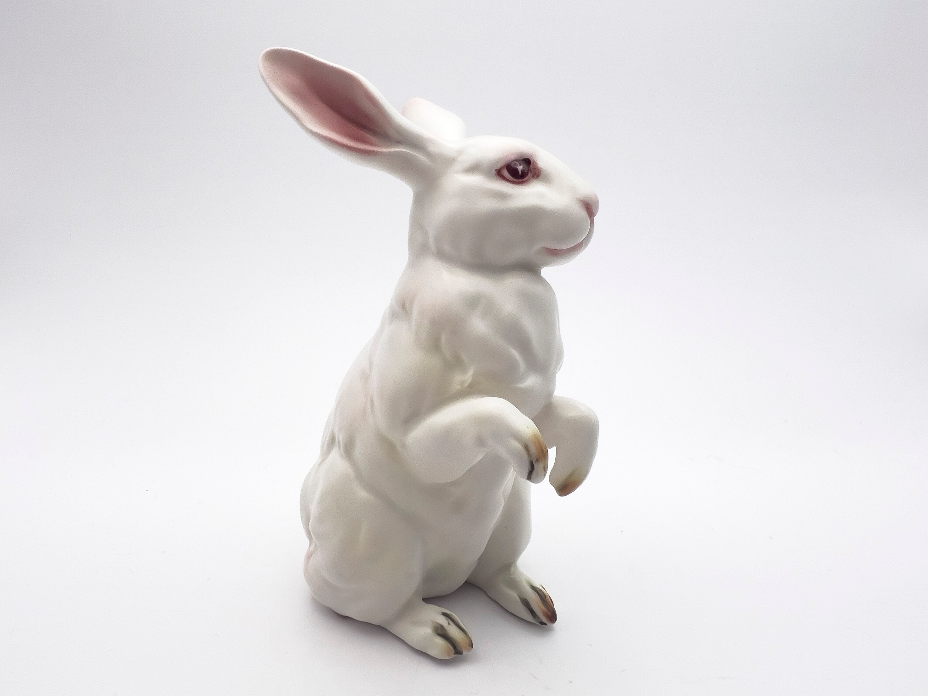 Vintage Lefton White Rabbit Figurine Ceramic, Vintage Easter Bunny ...