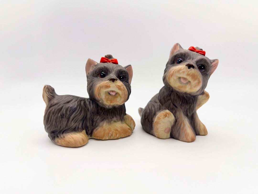 Vintage Homco Yorkshire Terrier Figurines - Yorkie Gifts - Cute Ceramic ...