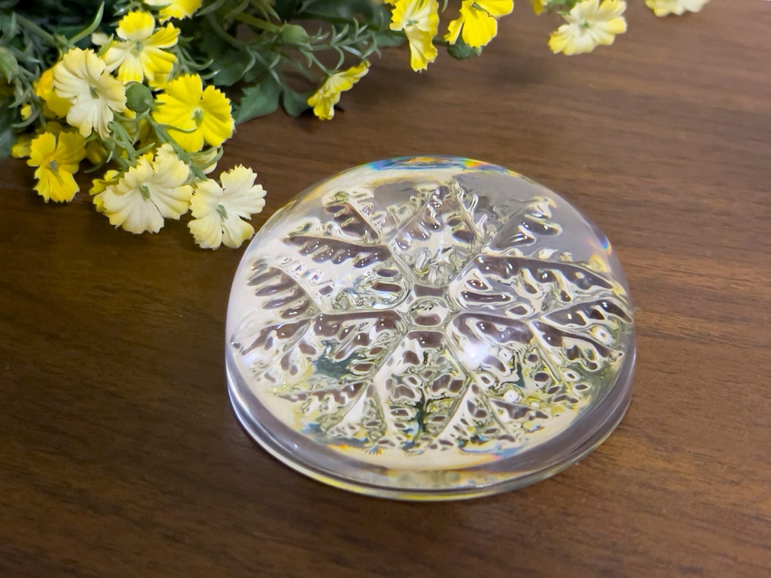 Vintage Crystal Snowflake Paperweight, Collectible Lead Crystal ...