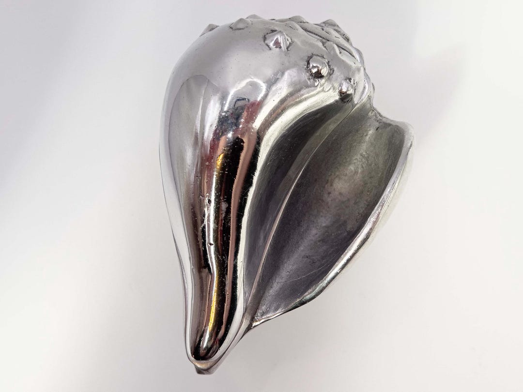 Mid-century Cast Aluminum Conch Seashell Trinket Dish or Ashtray With ...