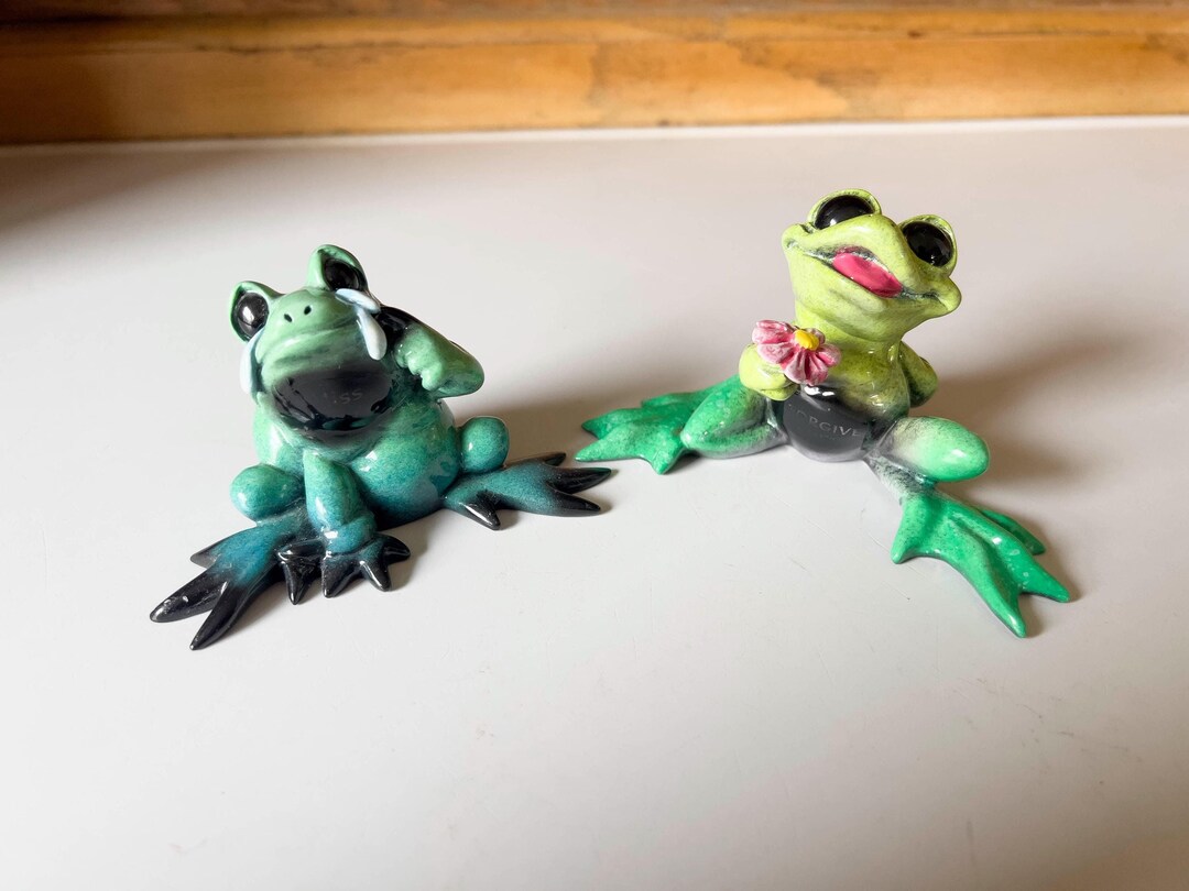 Vintage Kitty's Critters "miss You" and "frogive Me" Frog Figurines ...