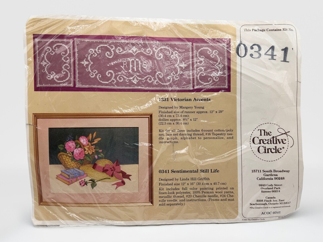 Vintage Unopened Crewel Embroidery Kit, Sentimental Still Life 0341 by ...