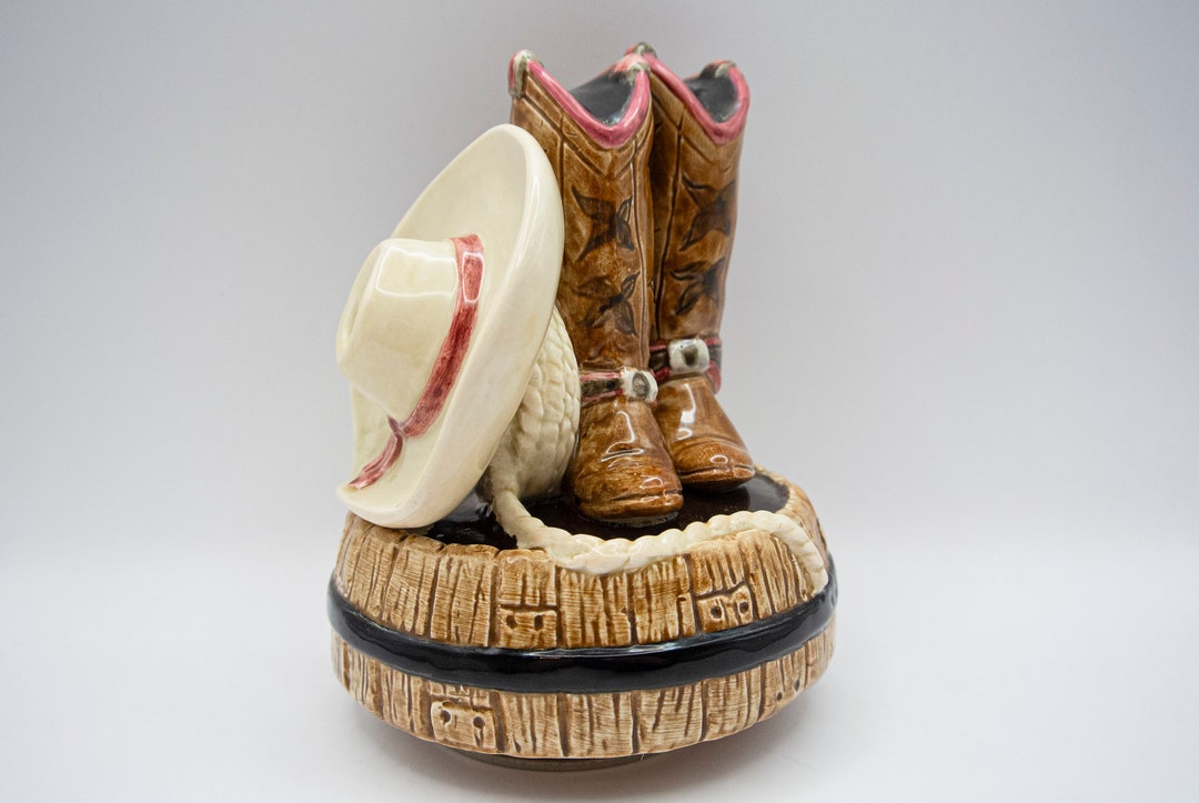 Vintage Rodeo Cowboy Rotating Music Box, Country Western Cowboy Music ...