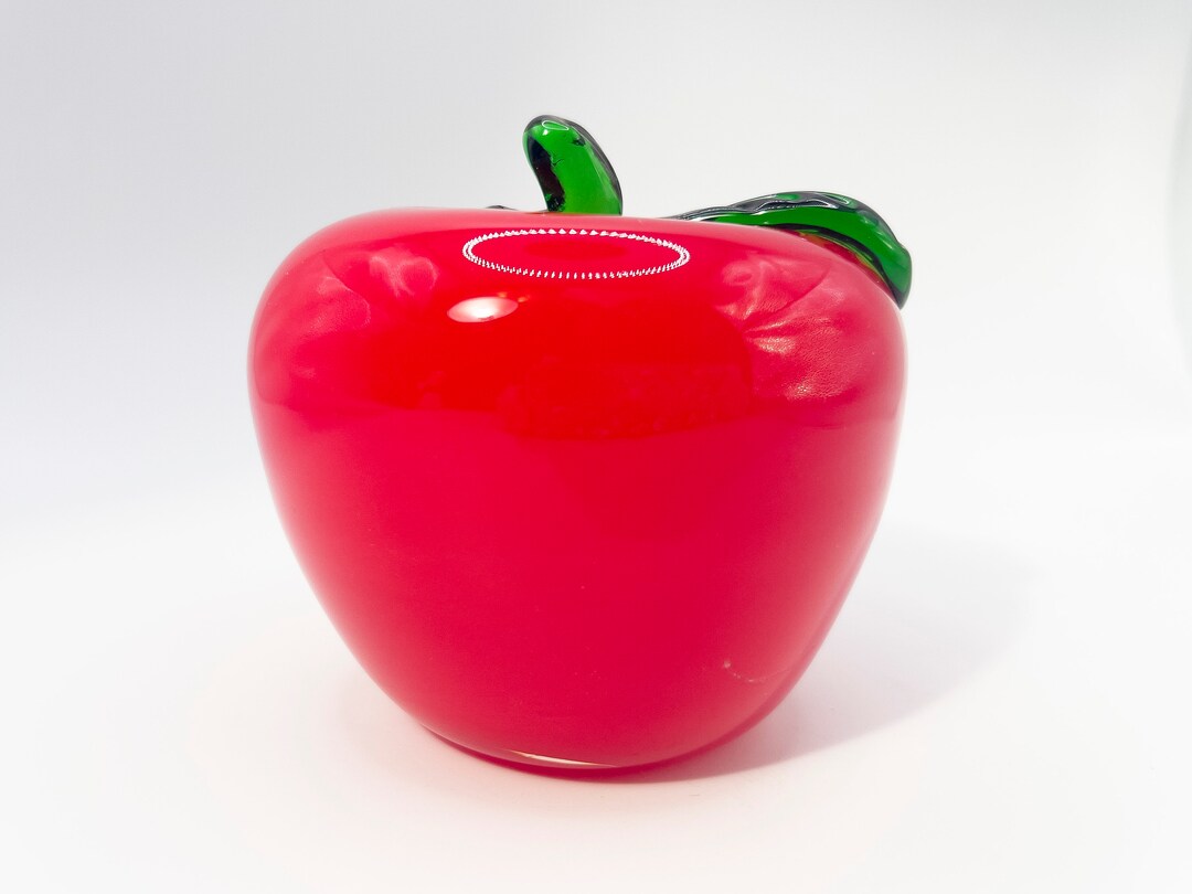 Vintage Hand Blown Red Glass Apple, Cute Vintage Gifts for Teachers ...