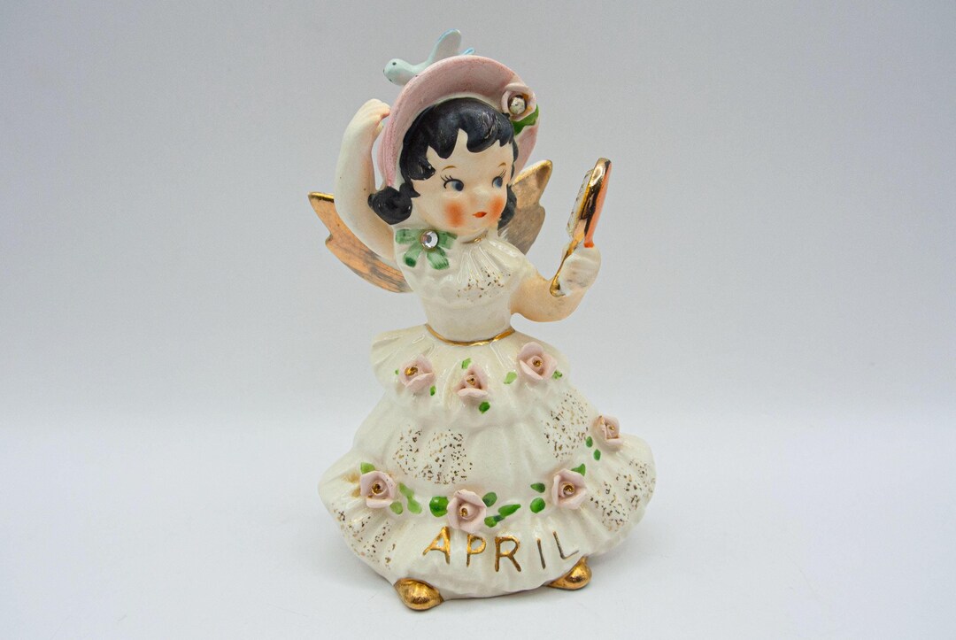 Vintage 1950's Lefton April Birthday Angel - April Birthday of the ...