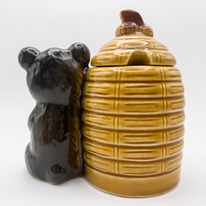 Vintage Beehive Bear Honey Pot With Lid, Vintage 1970s Ceramic Honey ...