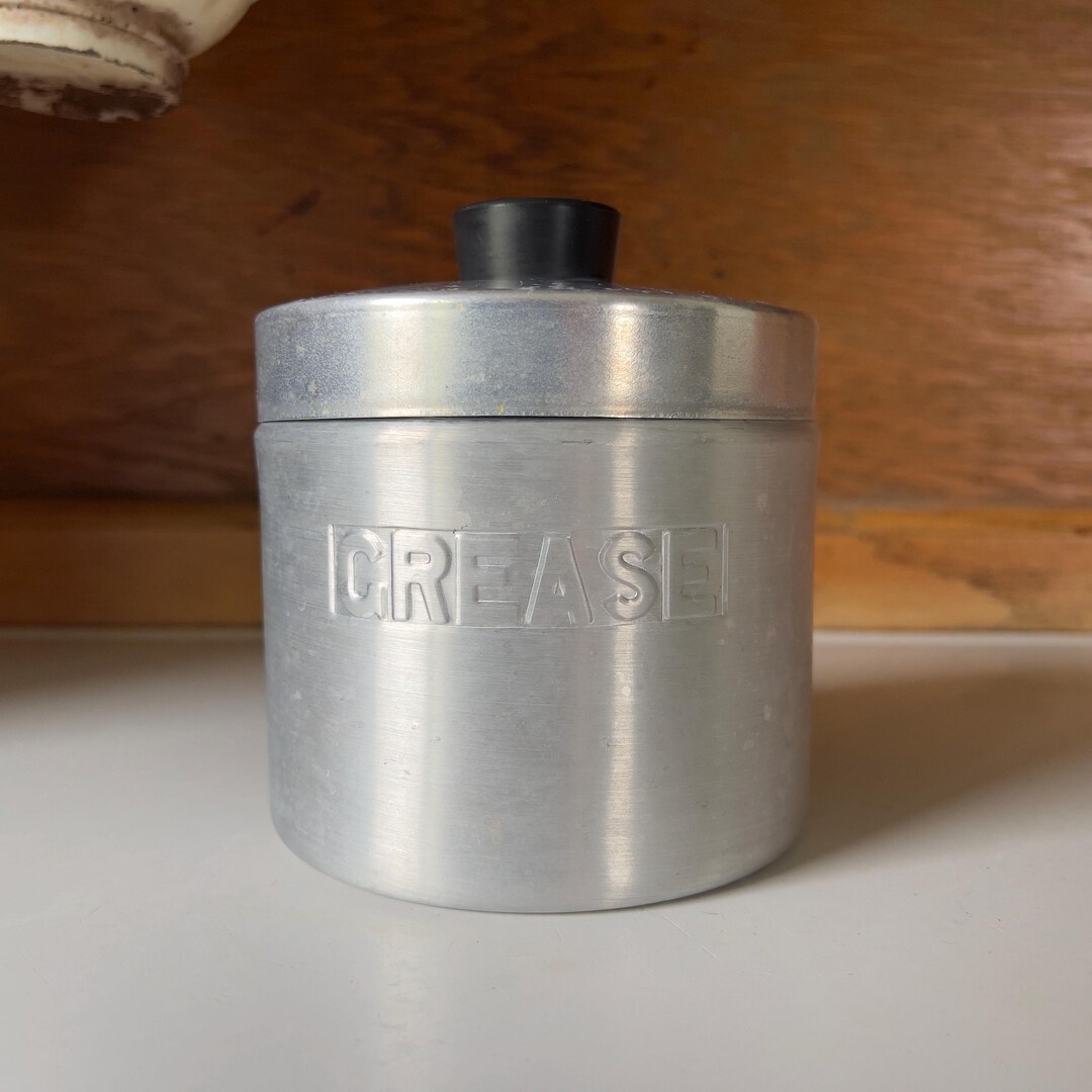 1950s Aluminum Grease Container With Strainer – Mid-century Bacon ...