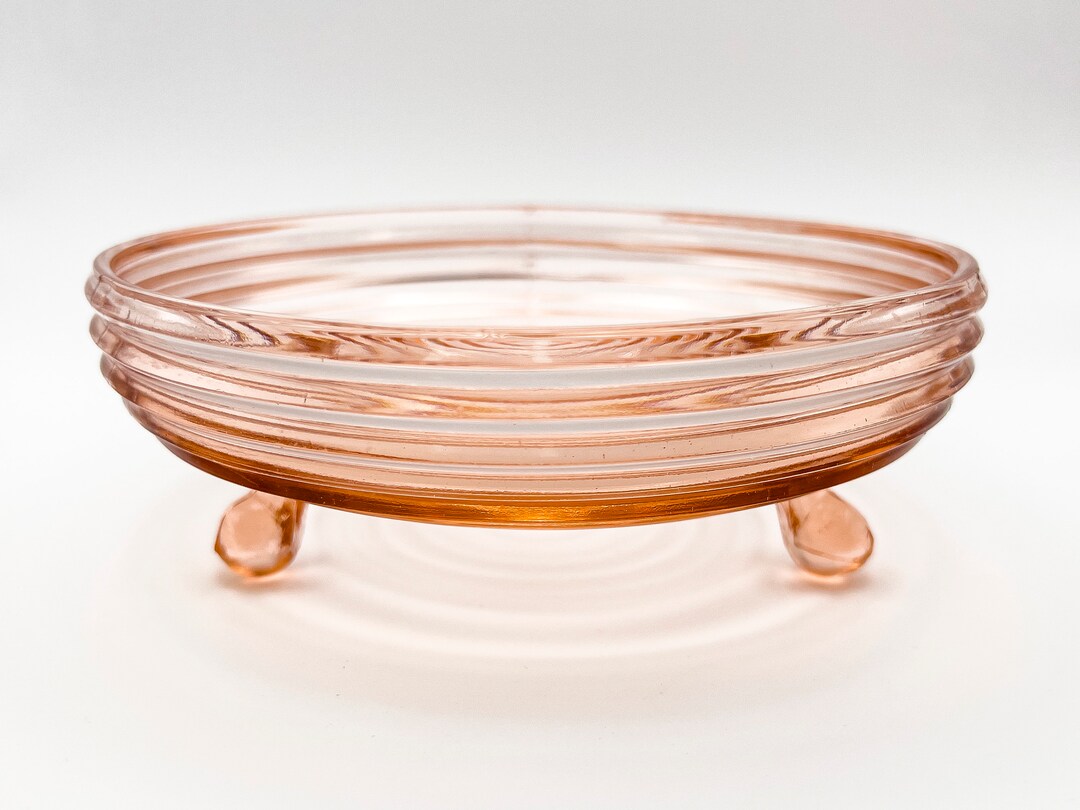 Vintage 1930s Anchor Hocking Pink Manhattan 3-footed Candy Dish ...