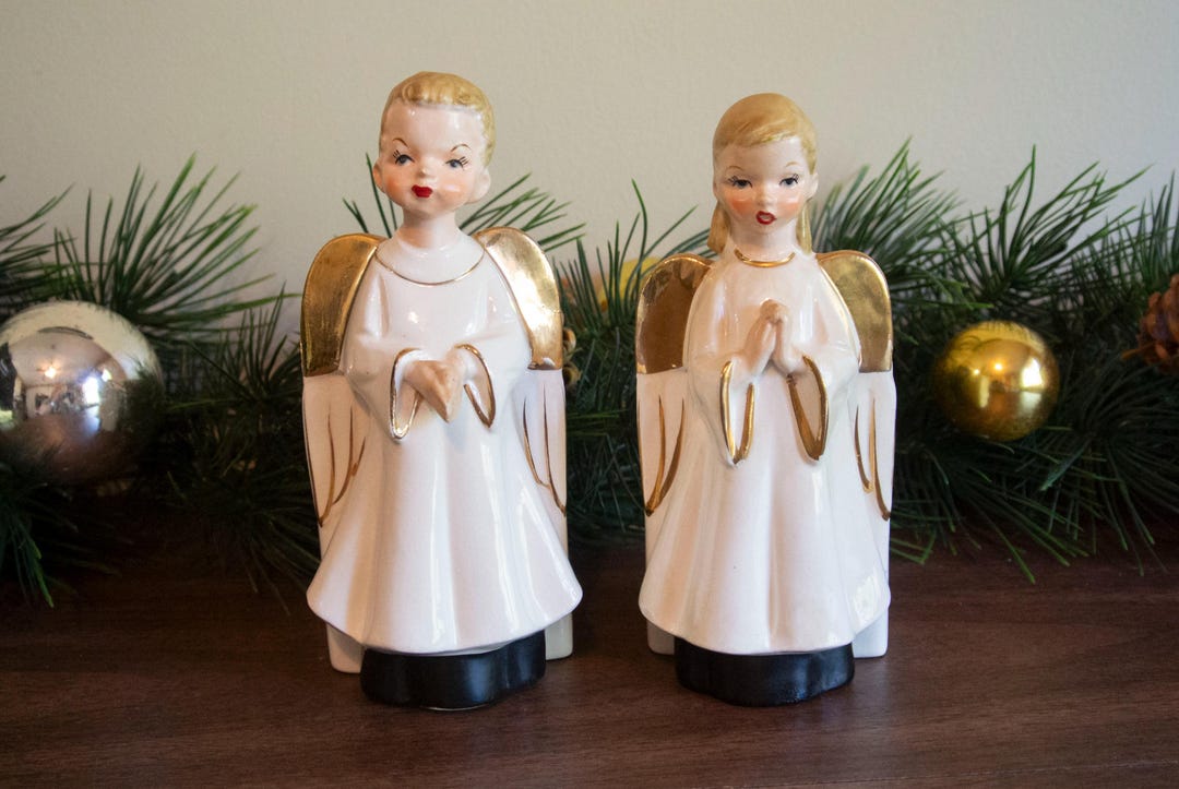 Vintage 1950s Porcelain Christmas Choir Angel Planters - Etsy