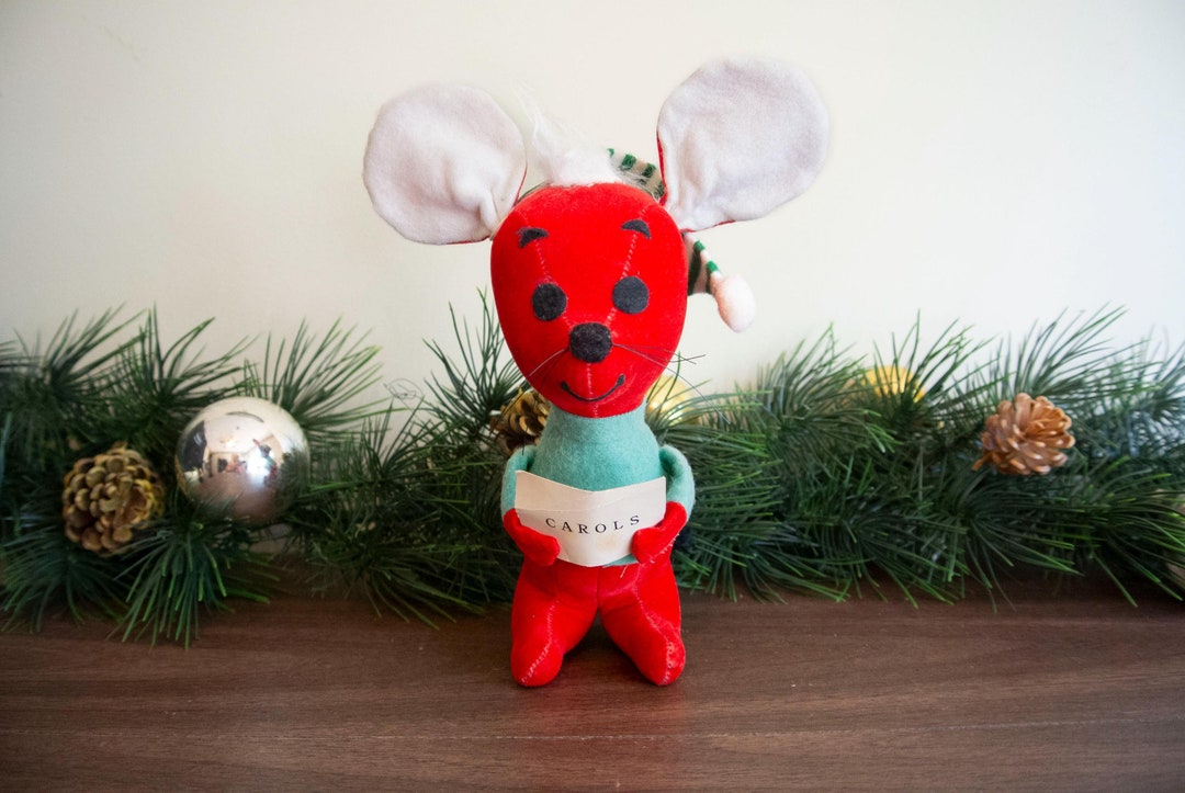 Vintage Ebeneezer Cheezer R. Dakin Dream Pets Christmas Caroler Mouse ...