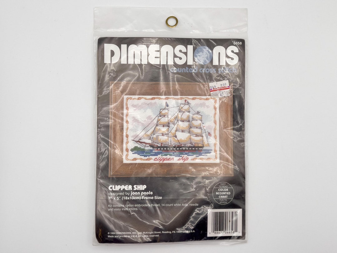 New Unopened "clipper Ship" by Dimensions Cross Stitch Kit, Vintage ...