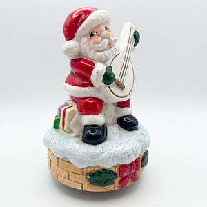 Vintage Rotating Santa Claus Music Box, Collectible Vintage Christmas ...