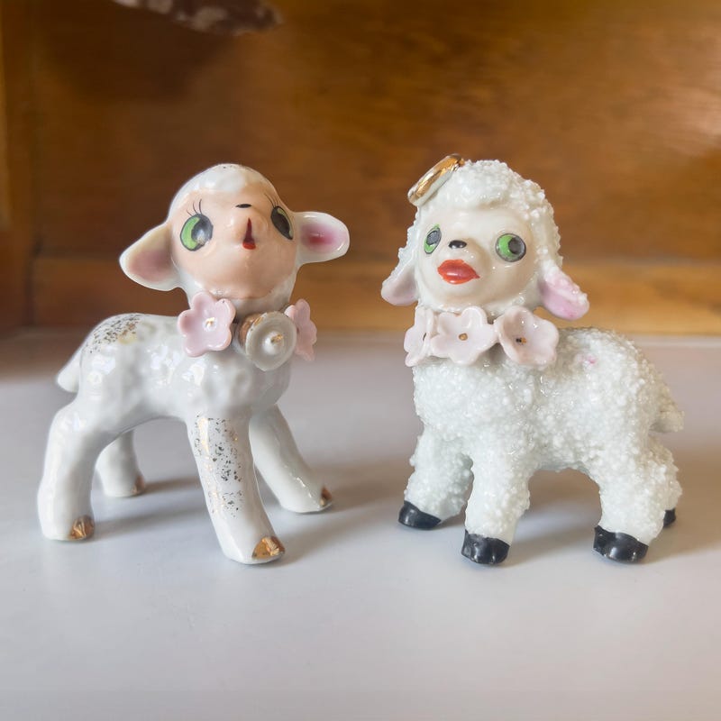 Porcelain Lamb Figurine - Etsy