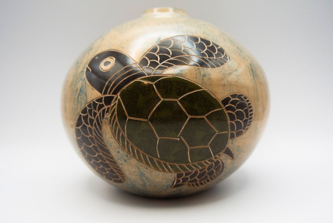 Vintage Nicaraguan Sea Turtle Pottery – Beautiful Hand Made Round Sea ...