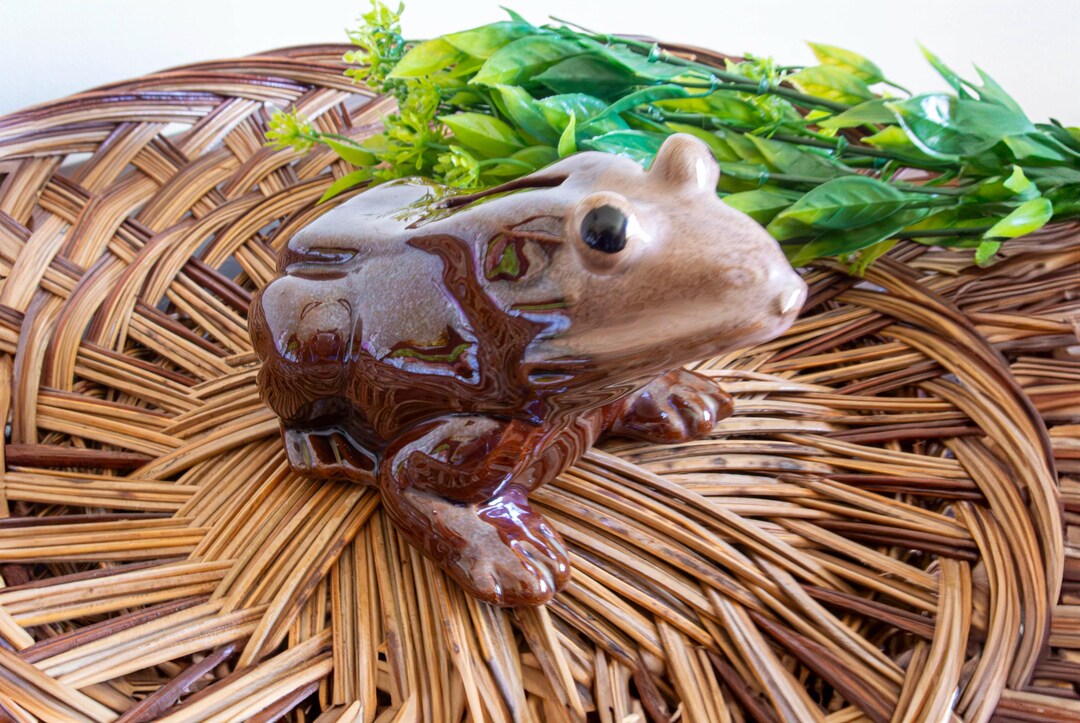 Vintage Redware Frog Coin Bank – Handcrafted Glazed Ceramic Frog Piggy ...