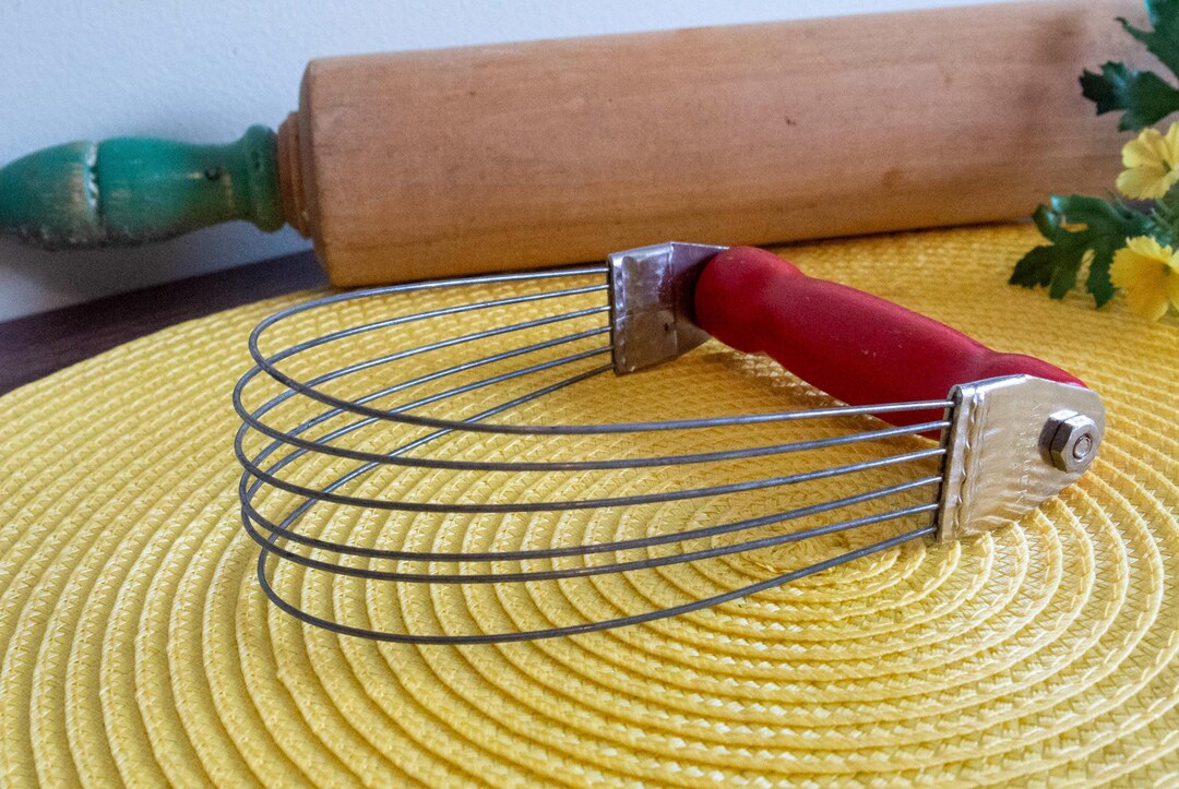 Vintage Androck USA Pastry Blender With Red Wooden Handle - Mid-century ...