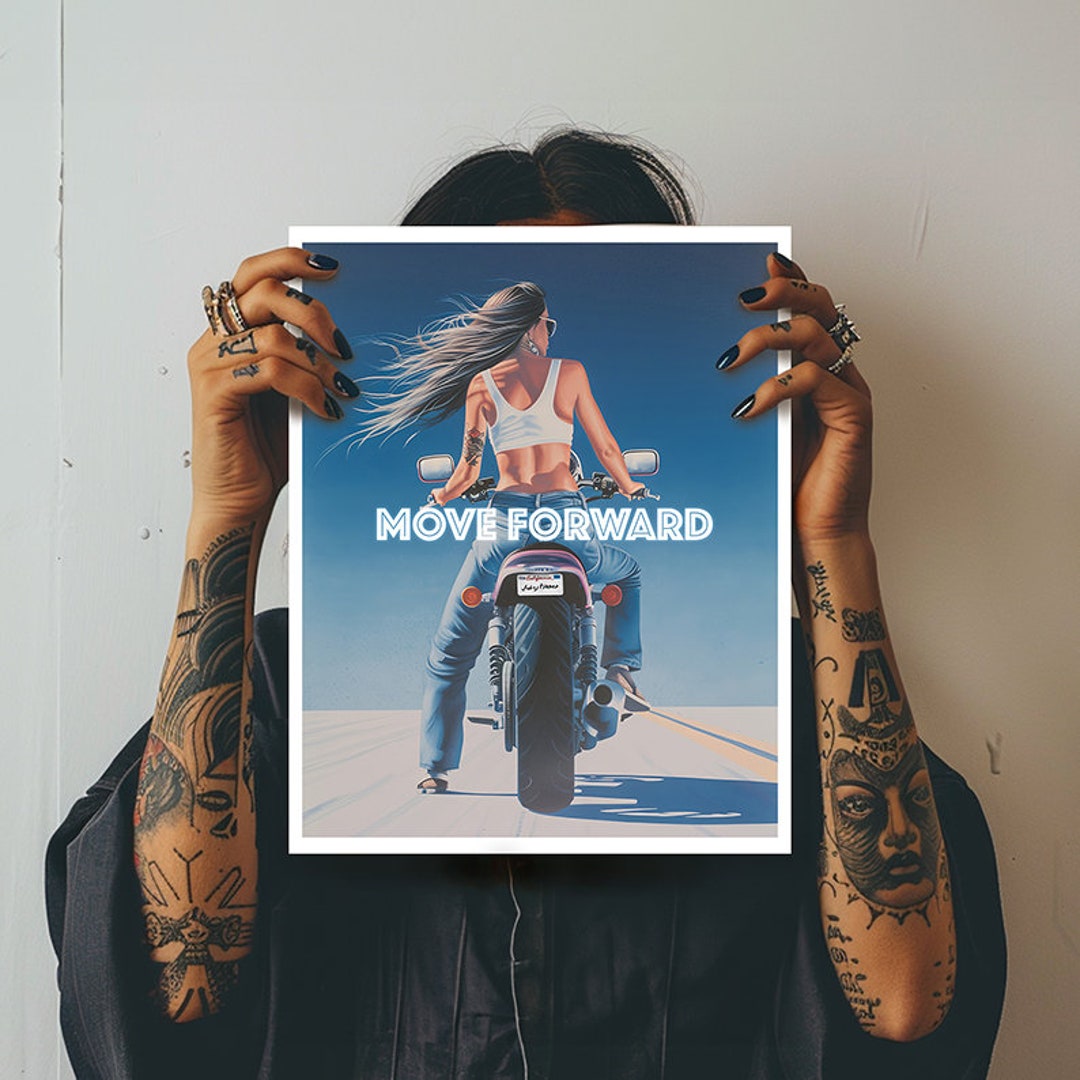 Motorcycle Motivational Wall Art Print - Inspirational Biker Poster for ...