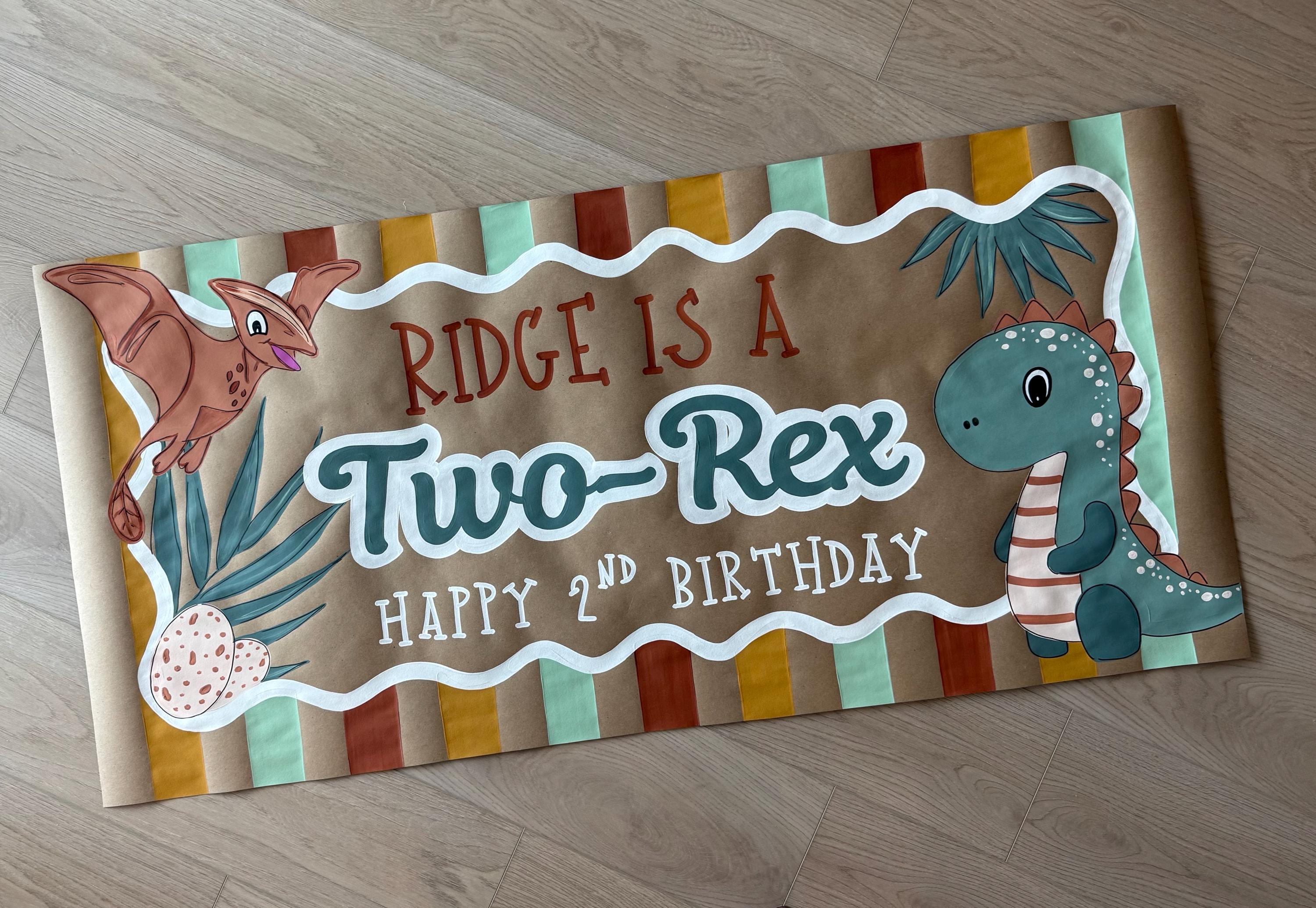 Dinosaur Birthday Party Banner Canva Template (digital Download) - Etsy