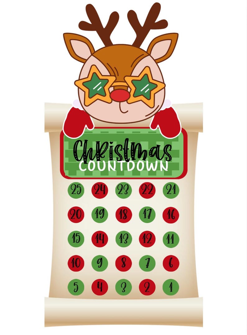 Christmas Countdown Calendar Canva Template Bundle (digital Download ...