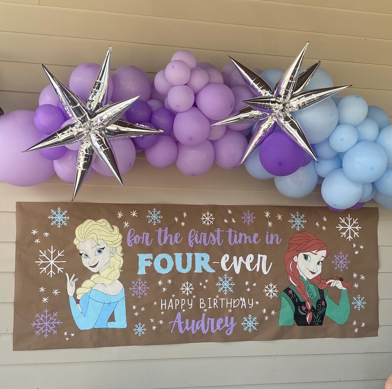 Frozen Theme Birthday Hand Painted Sign - Etsy
